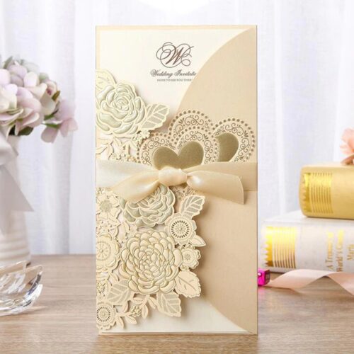 Love heart laser cut wedding card - Pak Printers