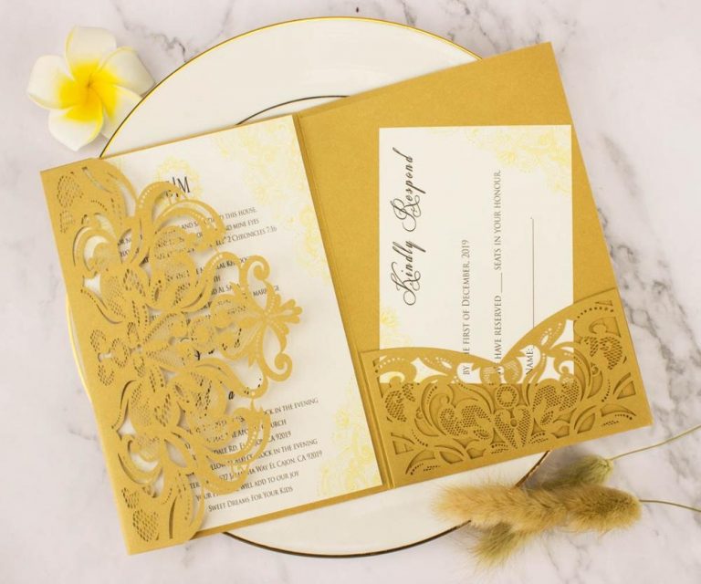 Folded wedding invitations cards - Pak Printers