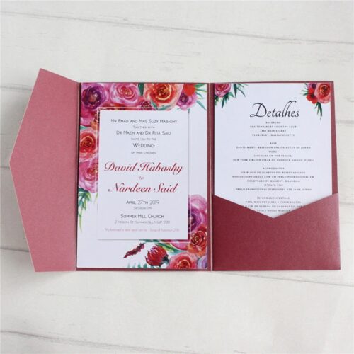 blank wedding invitation envelop pocket - Pak Printers